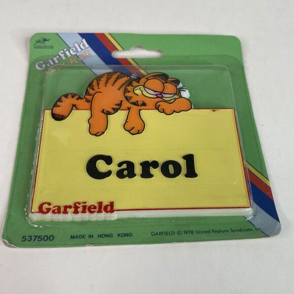 Garfield | Office | New Vintage Garfield Name Plate Carol 978 Rare ...